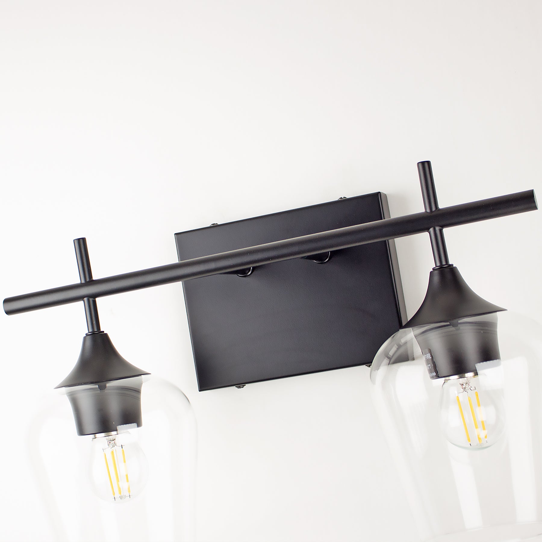 2-Lights Arm Glass Wall Sconce