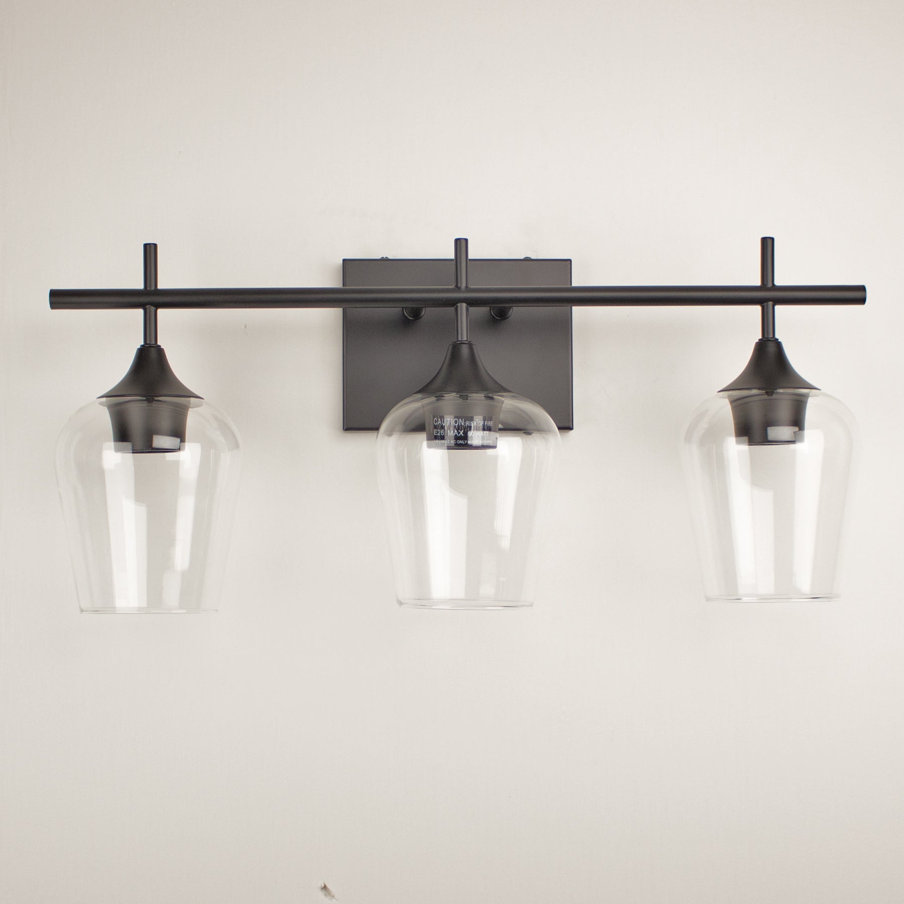 3-Lights Bathroom Vanity Glass Wall Sconce